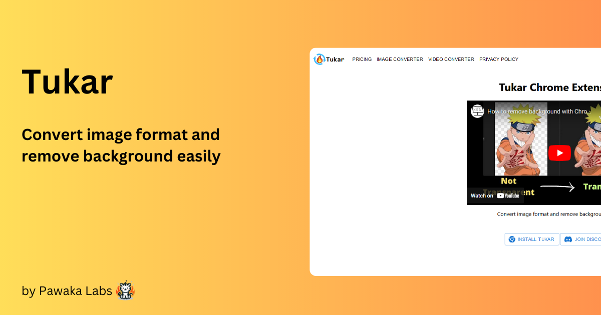 Tukar - Image converter and background remover
